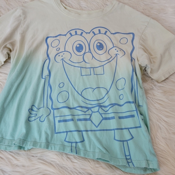 SpongeBob Squarepants | Tops | Spongebob Crop Top Rare Boxy Ombre Blue ...